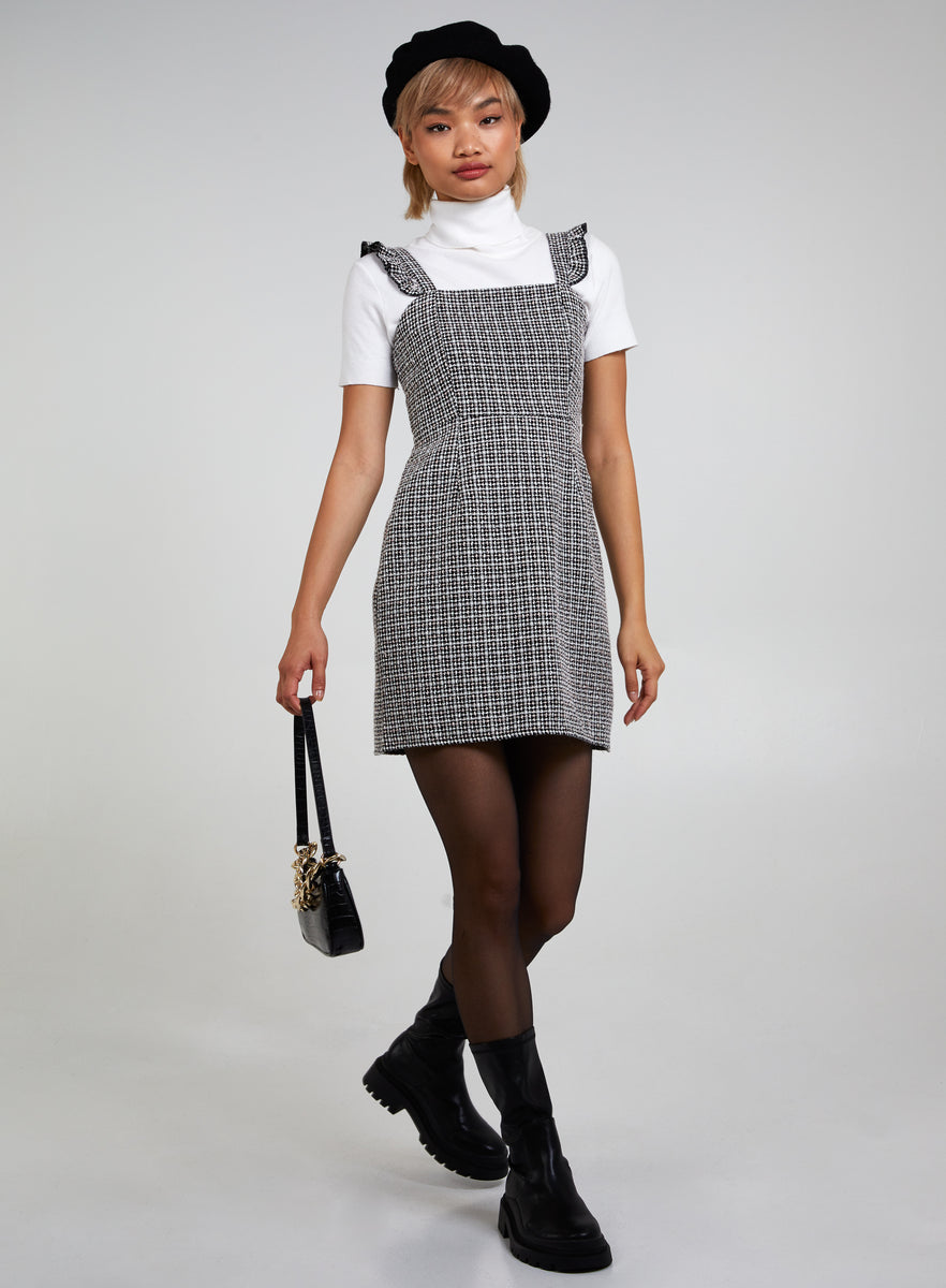 Tweed Pinafore Dress | Pink Vanilla
